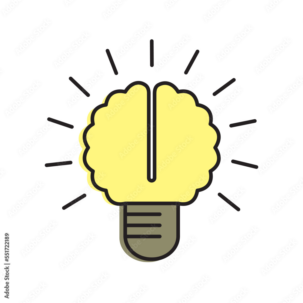 Vetor Electric light bulb in the form of two hemispheres of the human ...