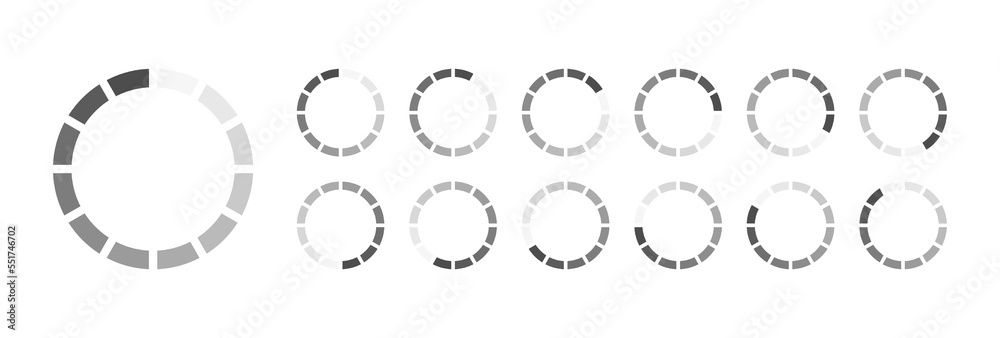 Circular Loading Buffering Icons Vector Video Ready for Animation Gif All Keyframes Frames ...