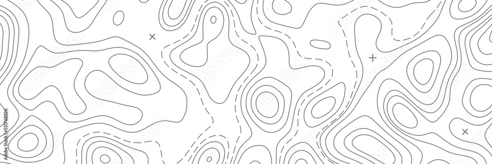 Topographic map seamless pattern with contour lines - dotted and common ...