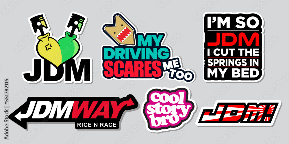Funny Japanese Car Stickers in Vector の Stock ベクター | Adobe Stock