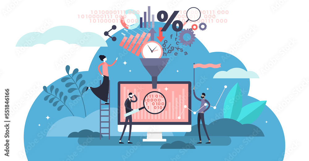 Data filter, transparent background illustration. Flat tiny information ...