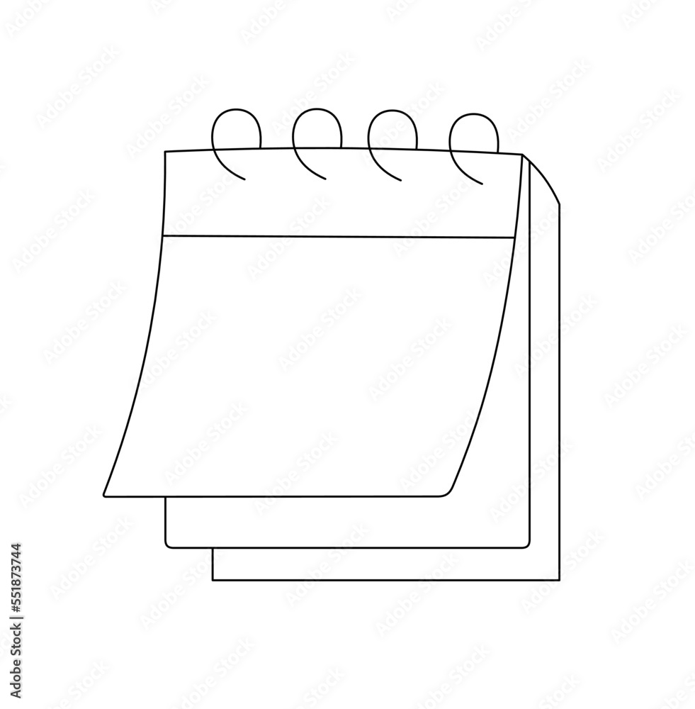 Vector isolated one small simple empty clear tear off calendar on a ...