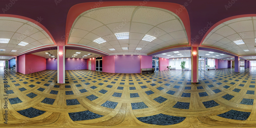 full seamless spherical hdri 360 panorama in interior large room for ...