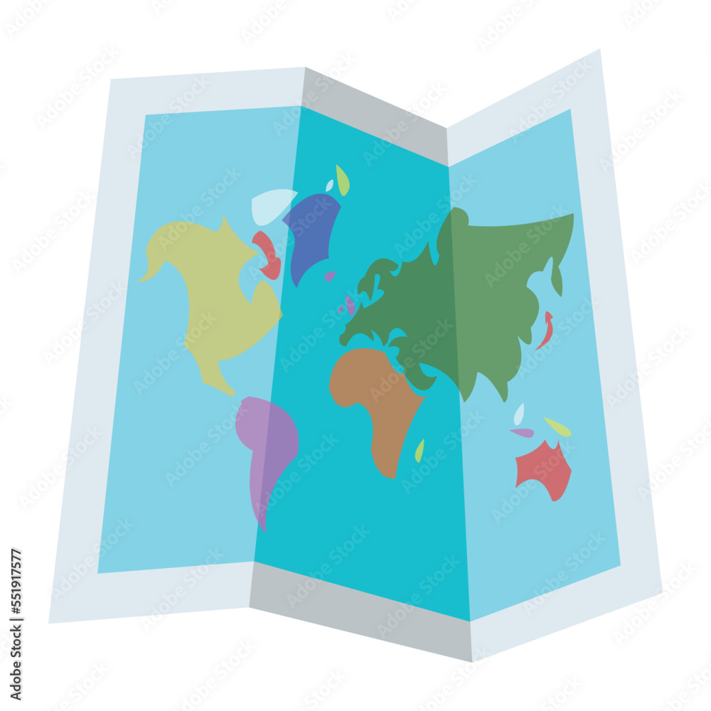 World Map vector flat sticker sign. Isolated design rectangular map of ...