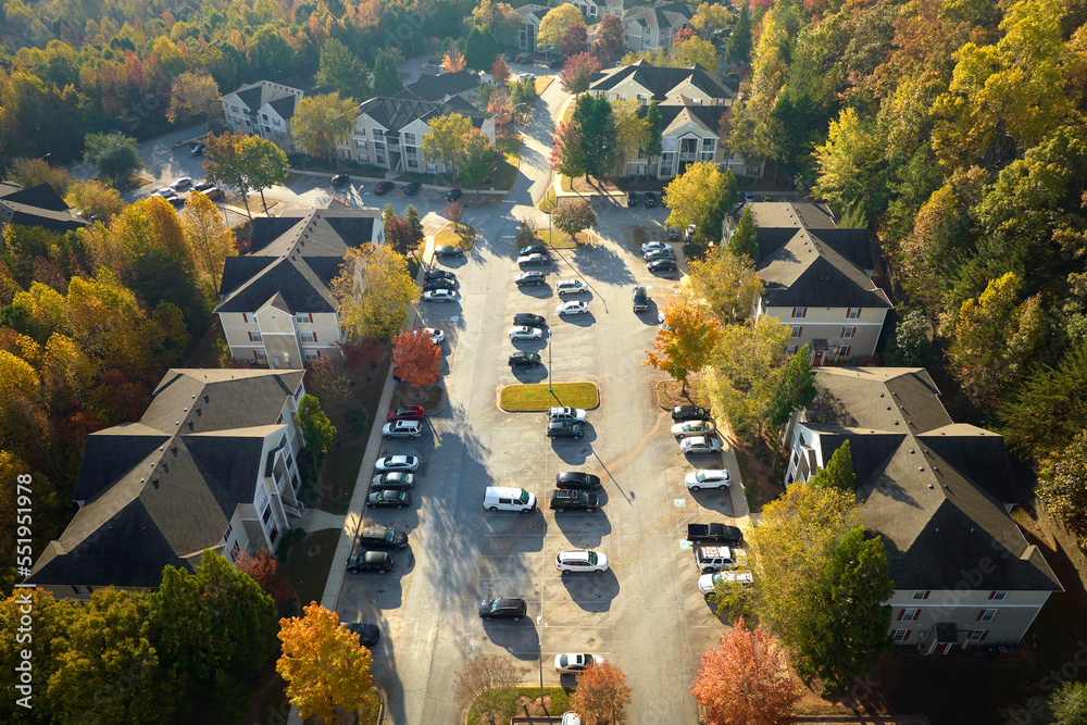 Photo Stock View from above of apartment residential condos between ...