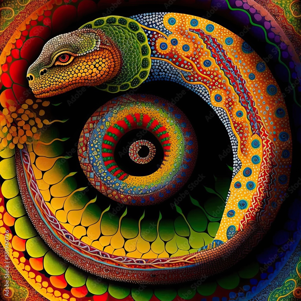 Rainbow serpent Australian Aboriginal dreamtime creation of Australia ...