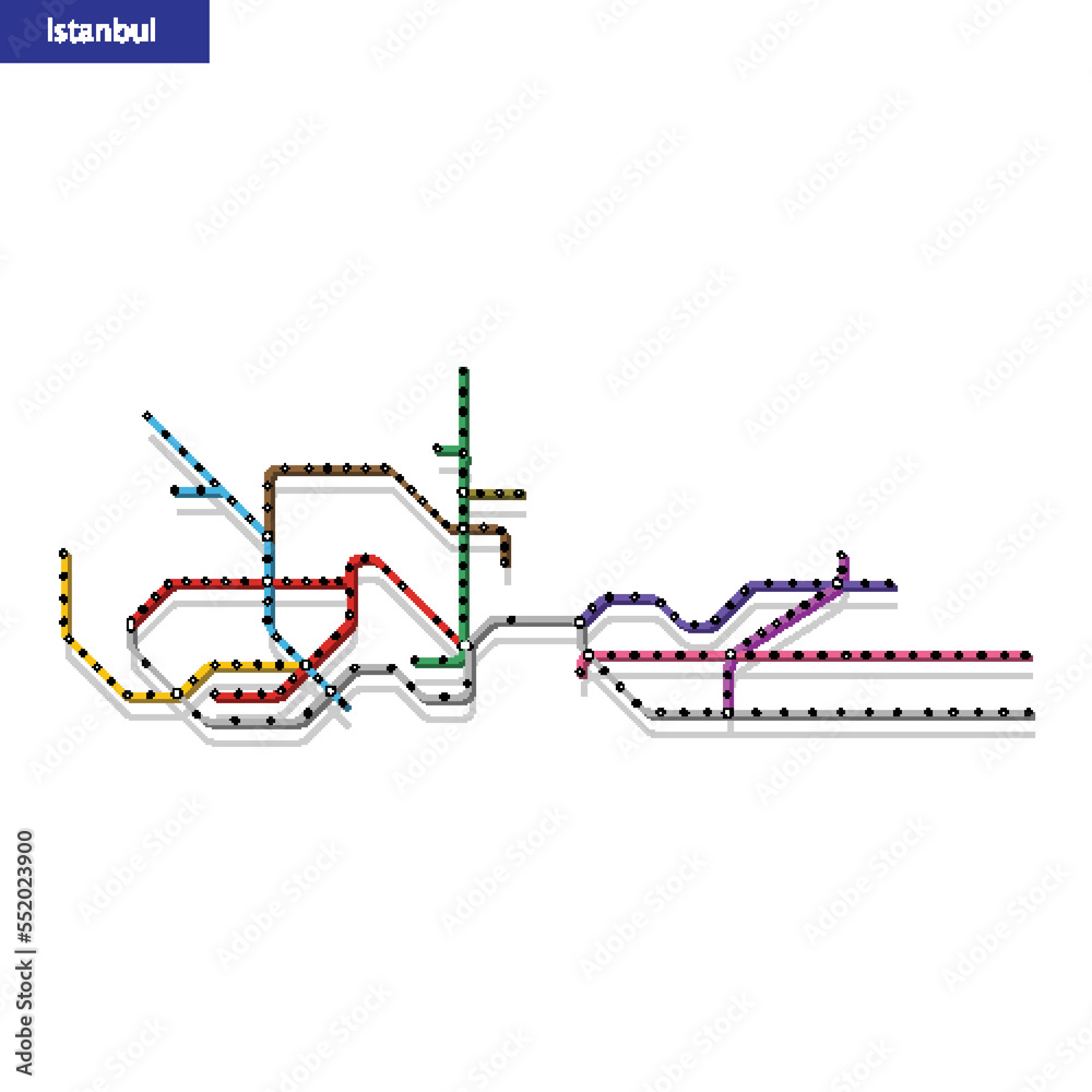 3d isometric Map of the Istanbul metro subway Stock Vector | Adobe Stock