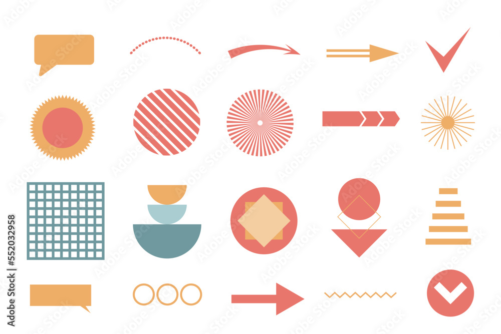 Graphic Icon Clipart Minimalist Boho Symbol Silhouette Set Template ...