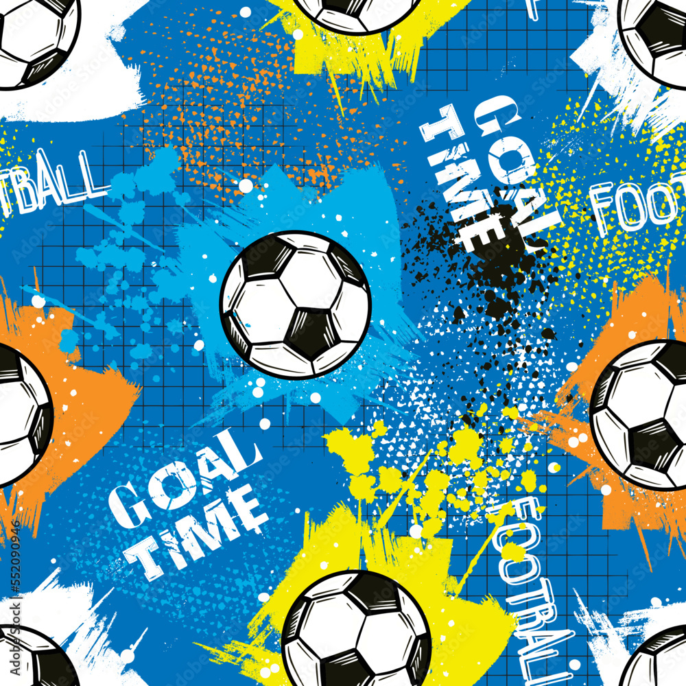 Abstract seamless fooball pattern for boys, sport textile, fashion ...