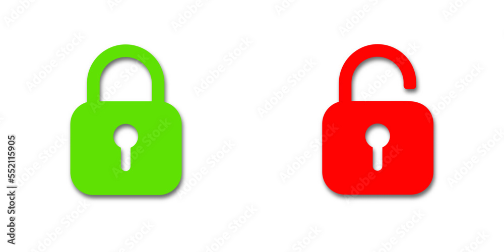 Set of lock icons, lock icon. Safety symbols. Vector illustration ...