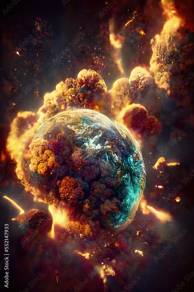 Planet earth destruction. Exploding planet. Outer space explosions ...