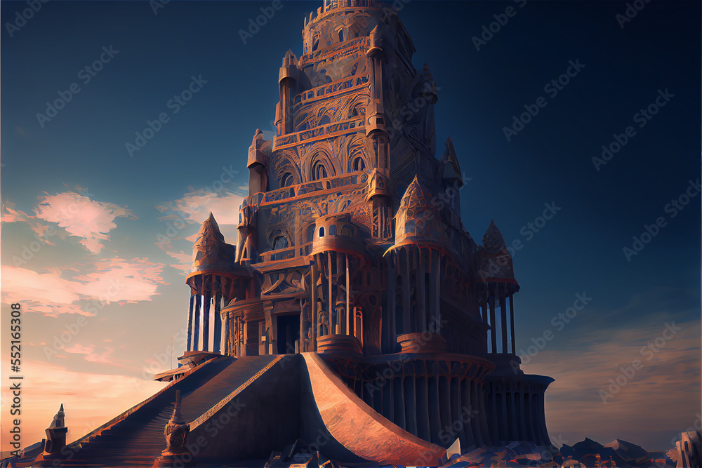 Ancient Babel tower, bible, mythical, religion, legend, history ...