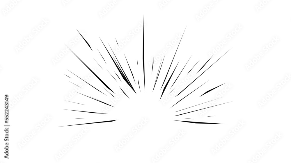 Abstract comic book flash explosion radial lines on transparent ...