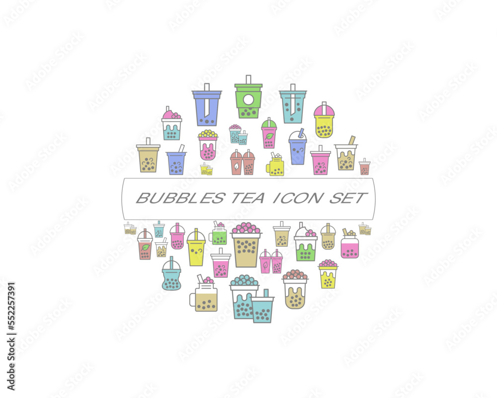 Vector bubbles tea icon set Stock Vector | Adobe Stock