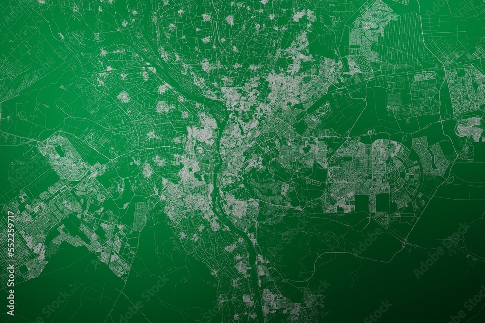 Map of the streets of Cairo (Egypt) made with white lines on abstract ...