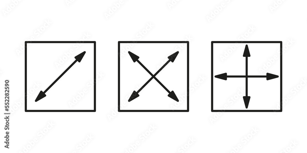 Square meter, size area m2 icon set. Measuring surface dimension sign ...