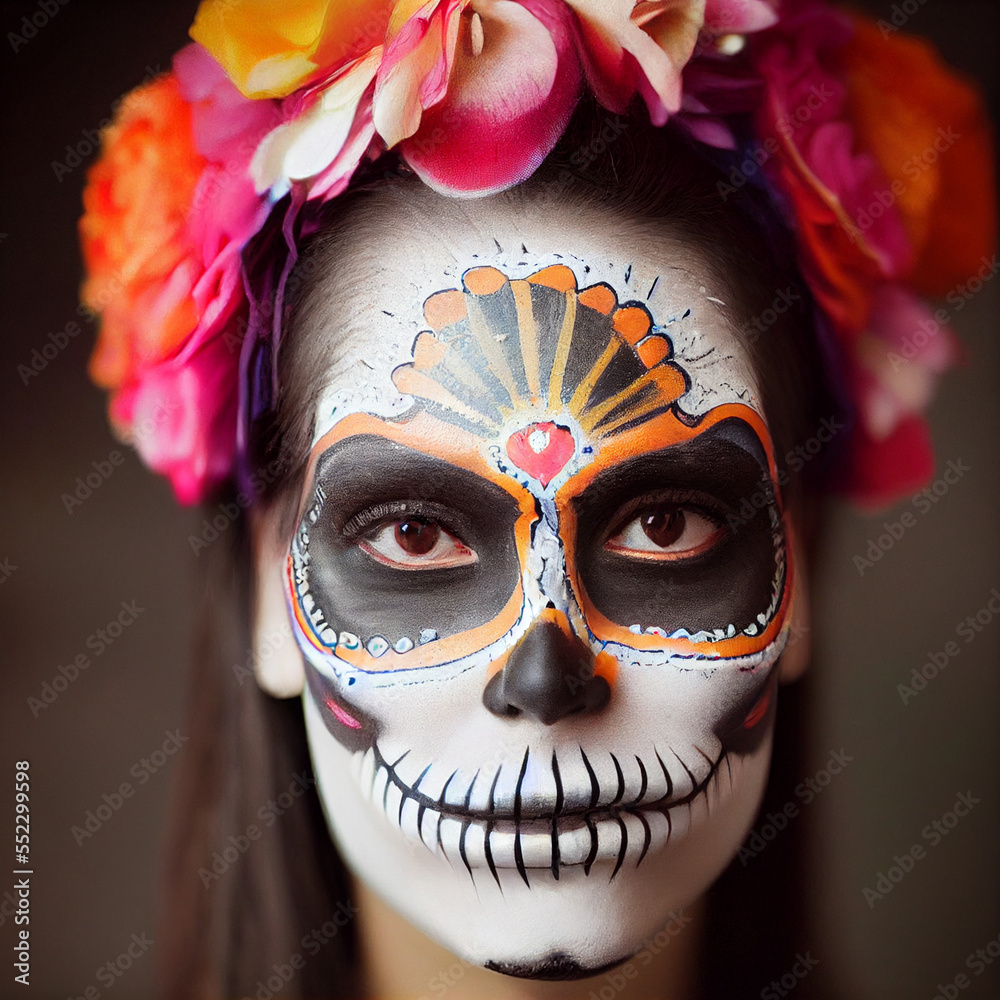 Santa Muerte deity Illustration, oil painting, fictional character, non ...