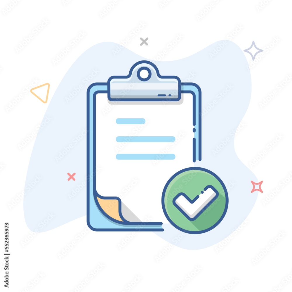 Order placed, confirmed transaction vector icon. Checklist and check ...