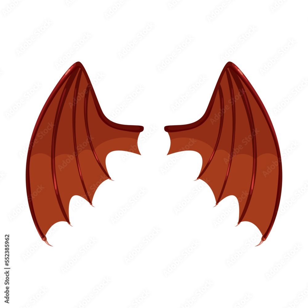 Stock-Vektorgrafik „Dragon wings isolated on white background. Magical ...