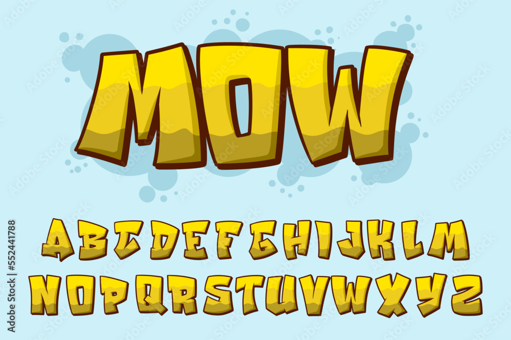 Alphabet Graffiti text vector Letters Stock Vector | Adobe Stock