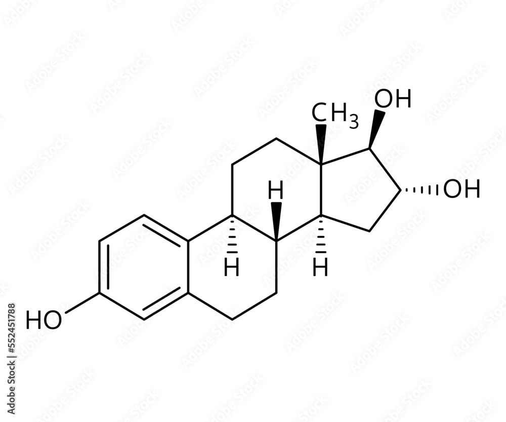 Image vectorielle Stock Estriol molecular structure. Estriol is a ...