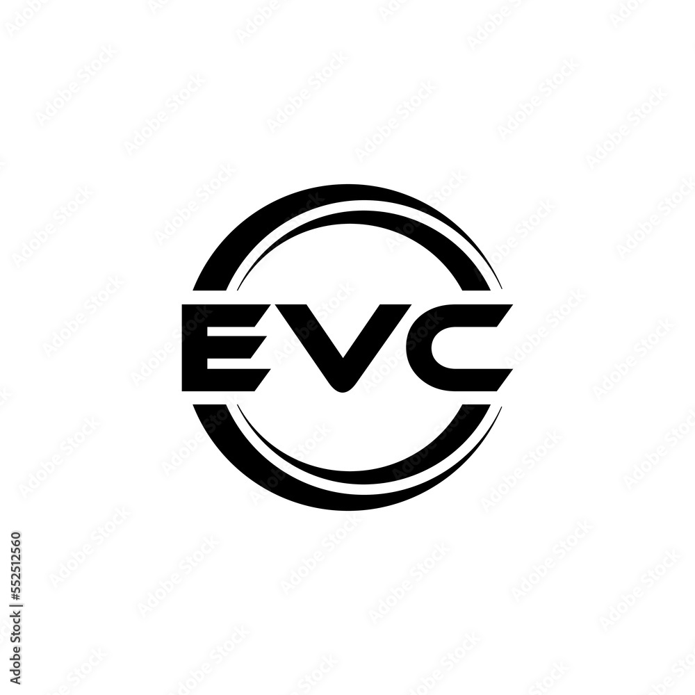 Stock-Vektorgrafik „EVC letter logo design with white background in ...