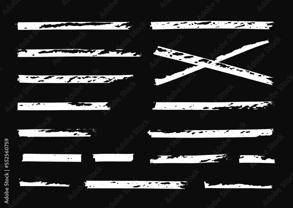 Realistic Rough Scratched Torn White Correction Pen Marker Brush Ink ...