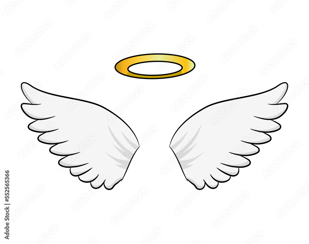 Angel Wings and Halo Clipart Stock Illustration | Adobe Stock