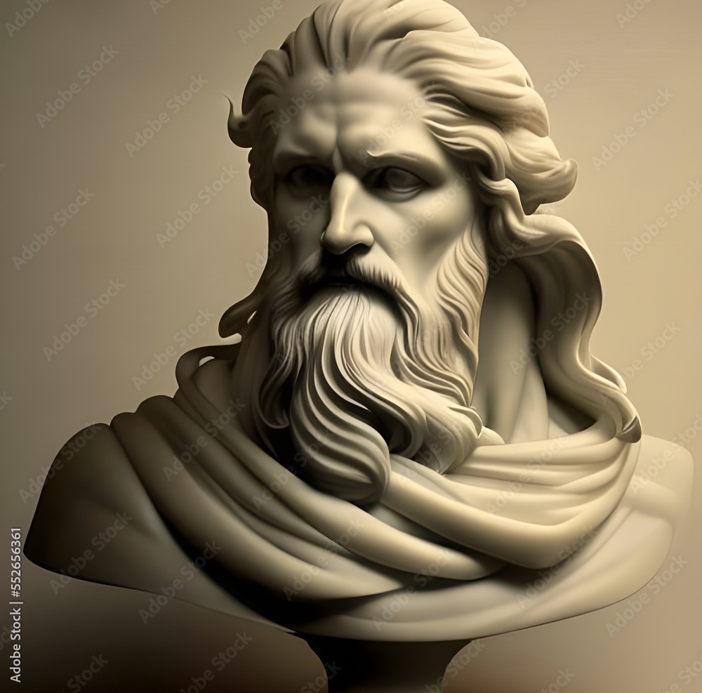Стоковая иллюстрация «Image featuring a chiseled white marble statue ...