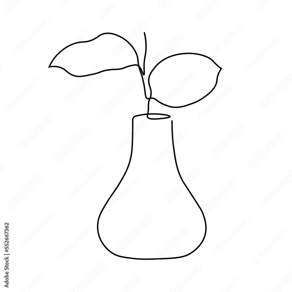 Flower One Line Drawing Art Continuous Line Drawing Flowers In A Vase