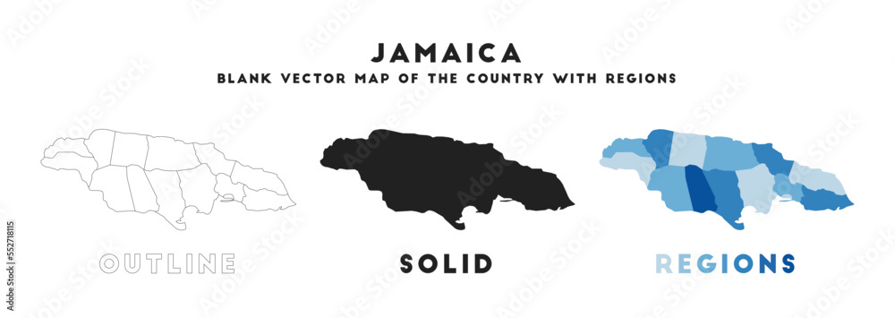 Jamaica map. Borders of Jamaica for your infographic. Vector country ...