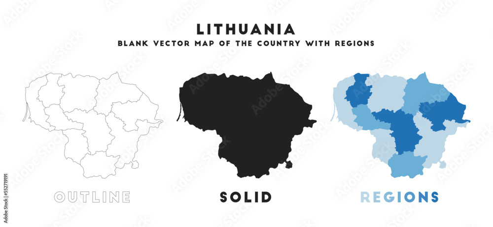 Lithuania map. Borders of Lithuania for your infographic. Vector ...