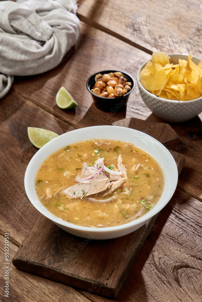 Typical food. Delicious encebollado fish stew from Ecuador traditional ...
