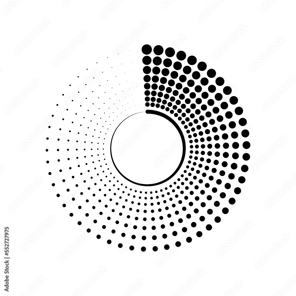 Abstract black dots and lines in circle form. Vector illustration ...