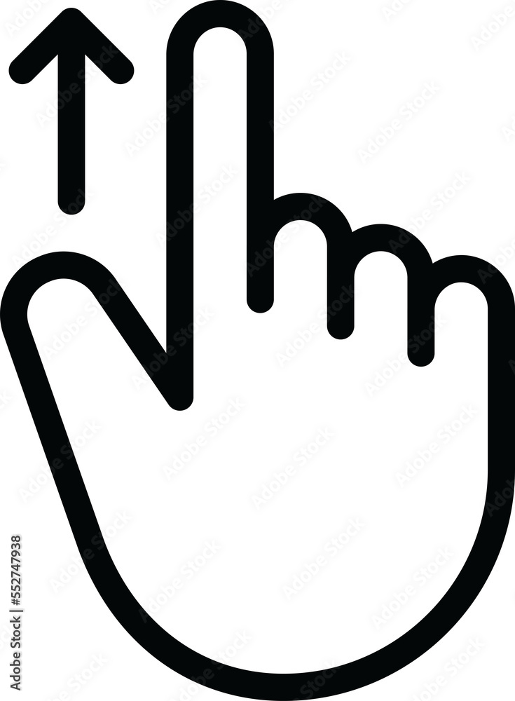 Fingers Swipe Linear Icon Stock Illustration Adobe Stock