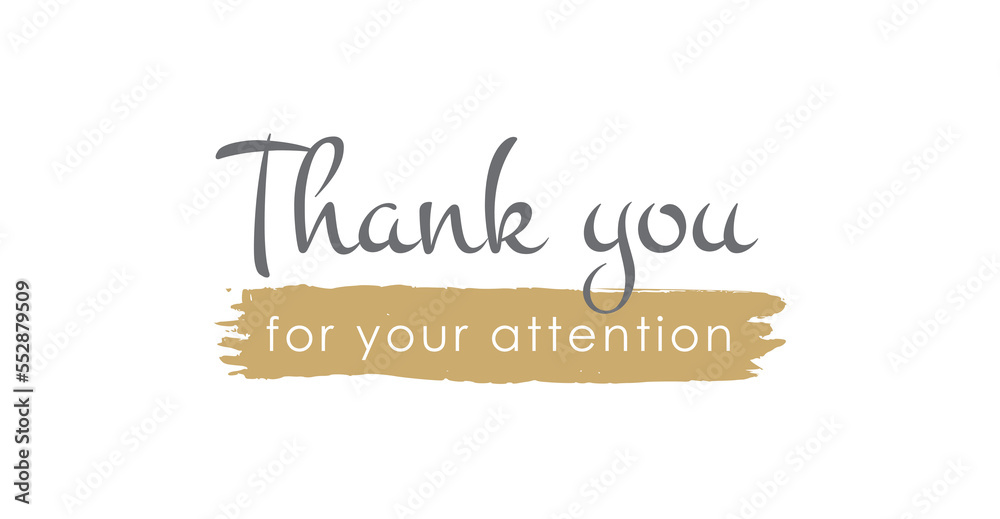 Thank You For Your Attention Handwritten Lettering. Template for Banner ...