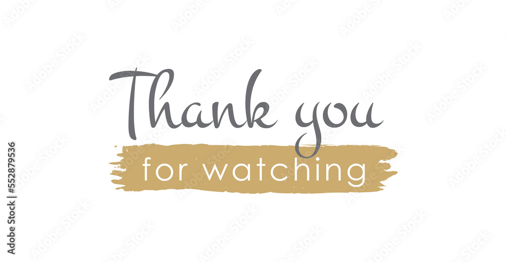 เวกเตอร์ Stock Thank You For Watching Handwritten Lettering. Template ...