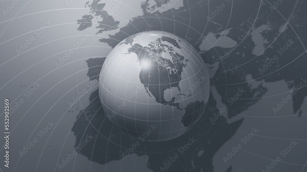 World map banner concept. Detailed flat map of continents. 3d rendering ...