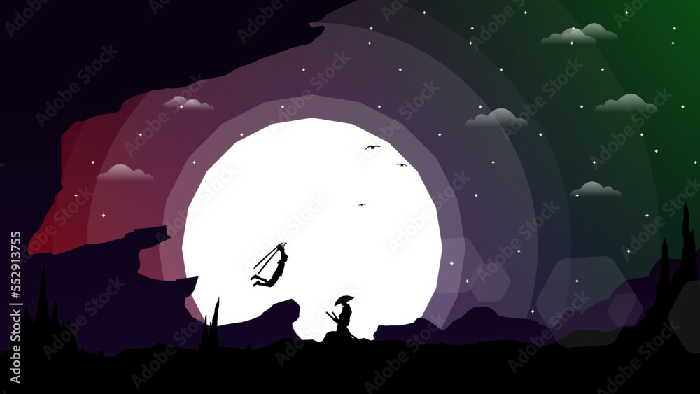 swordsman duel. two swordsmen fighting. samurai anime wallpaper ...