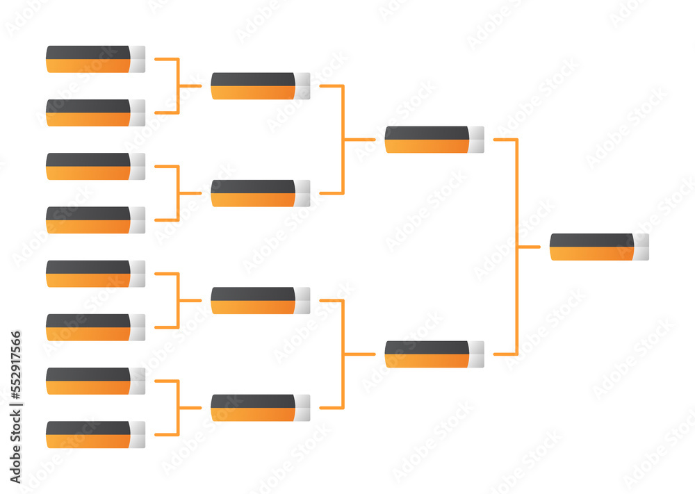 Templates of vector tournament brackets for 8 teams. Blank bracket ...