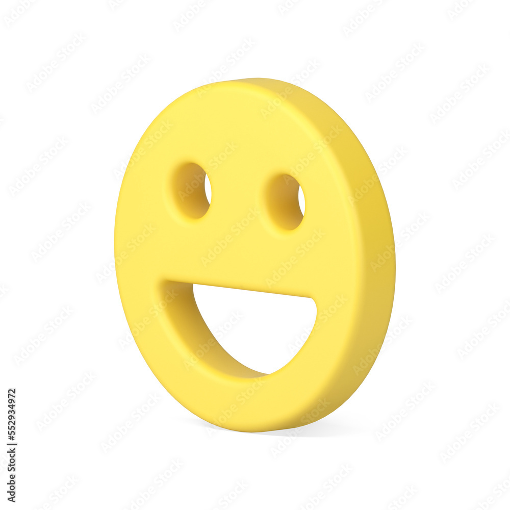 Rotated joyful emoji with shadow 3d icon. Symbol for chatting and ...