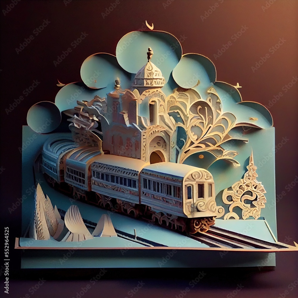 Elite Train Orient Express Railway Locomotive - Diorama, Isometric View ...