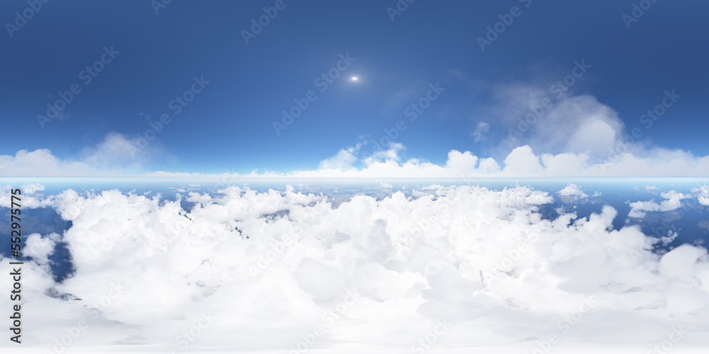 blue sky with clouds. heaven spherical 360 HDRI. skybox 3d rendering ...