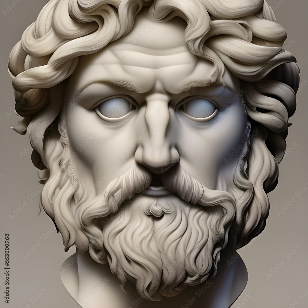 Stock-Illustration „Generative AI image featuring a chiseled white ...