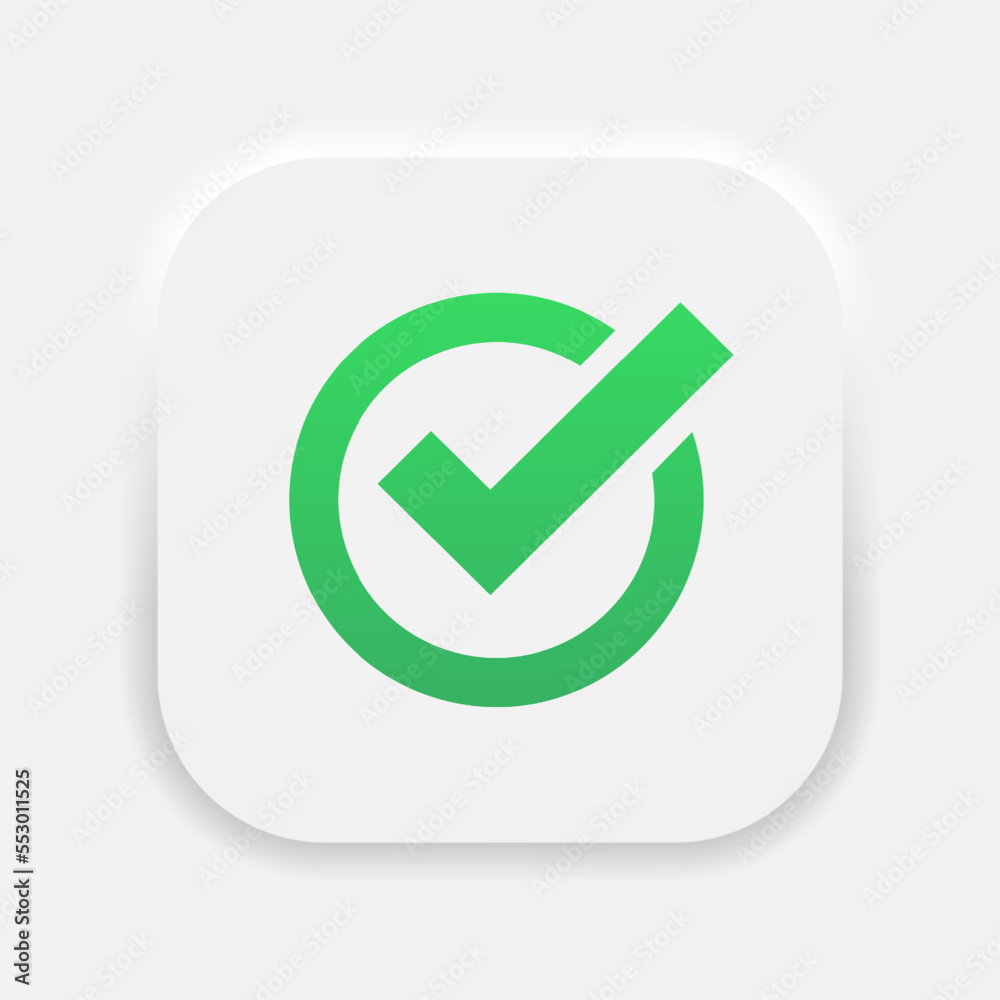 Check mark vector icon. Tick symbol. Positive checkmark for vote green ...