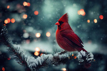 Red Cardinals In Winter Forest Free Stock Photo - Public Domain Pictures