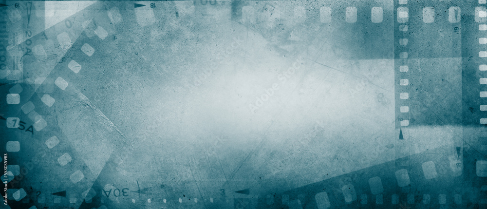 Blue film strip negative frames background Stock Photo | Adobe Stock