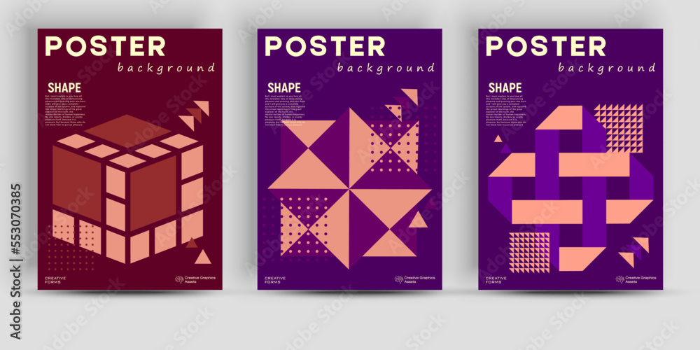 Meta modern aesthetics of swiss design poster collection layout ...