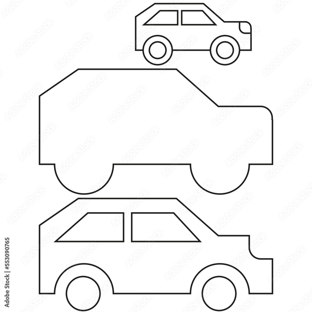 Coche animado, vectores, cameo Stock Vector | Adobe Stock