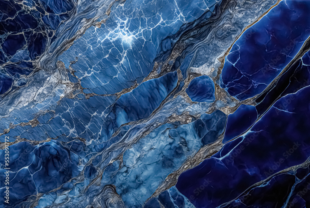 Luxury Blue Gold Marble texture background. Panoramic Marbling texture ...